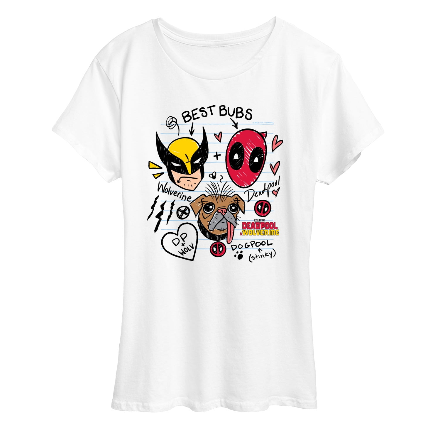 Marvel Deadpool & Wolverine - Best Bubs Doodles - Women's Short Sleeve ...