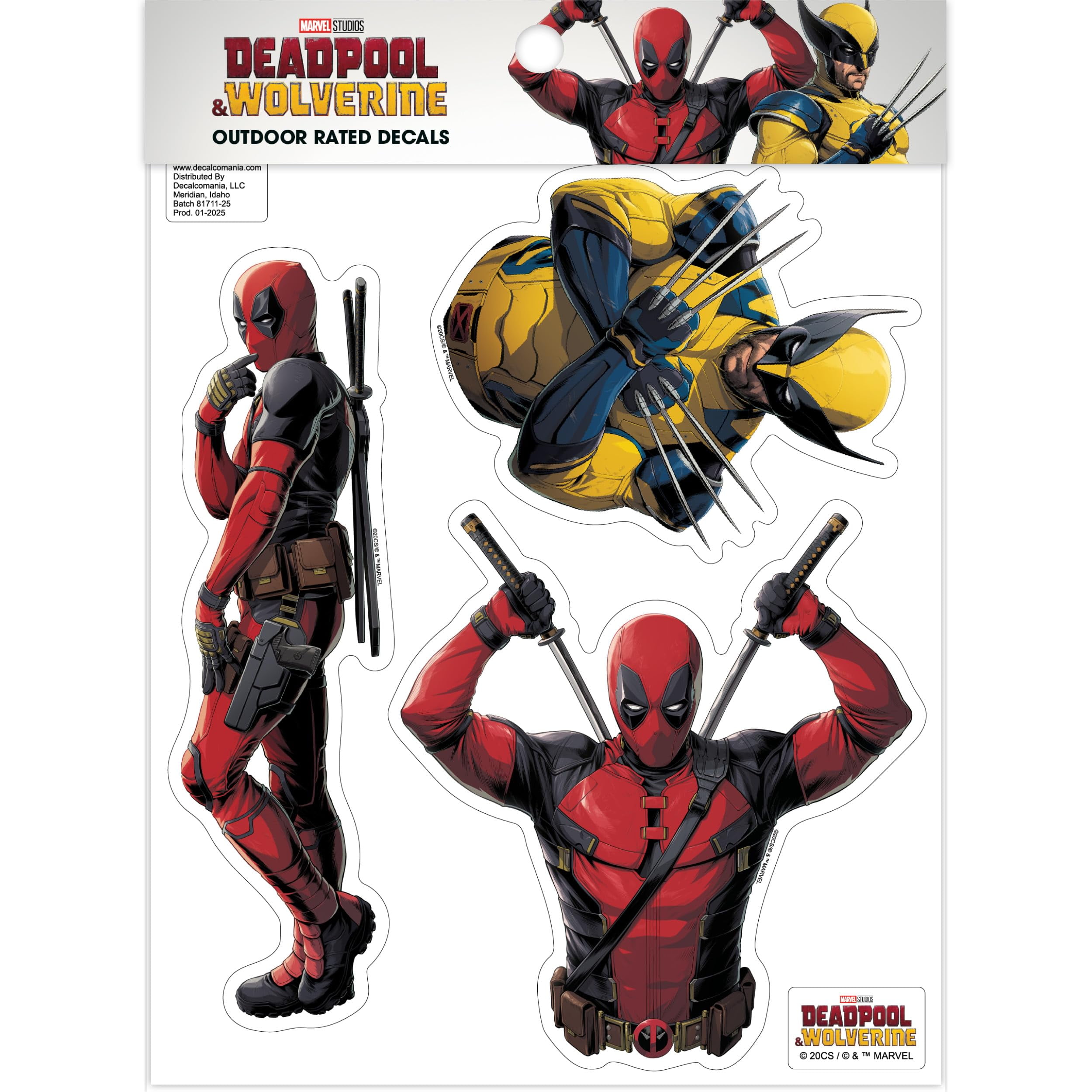 Marvel Deadpool & Wolverine Decals - Set of 3 Vinyl Car Stickers for ...