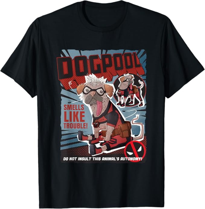 Marvel Deadpool & Wolverine Dogpool Doodle Comic Book Cover T-Shirt For ...