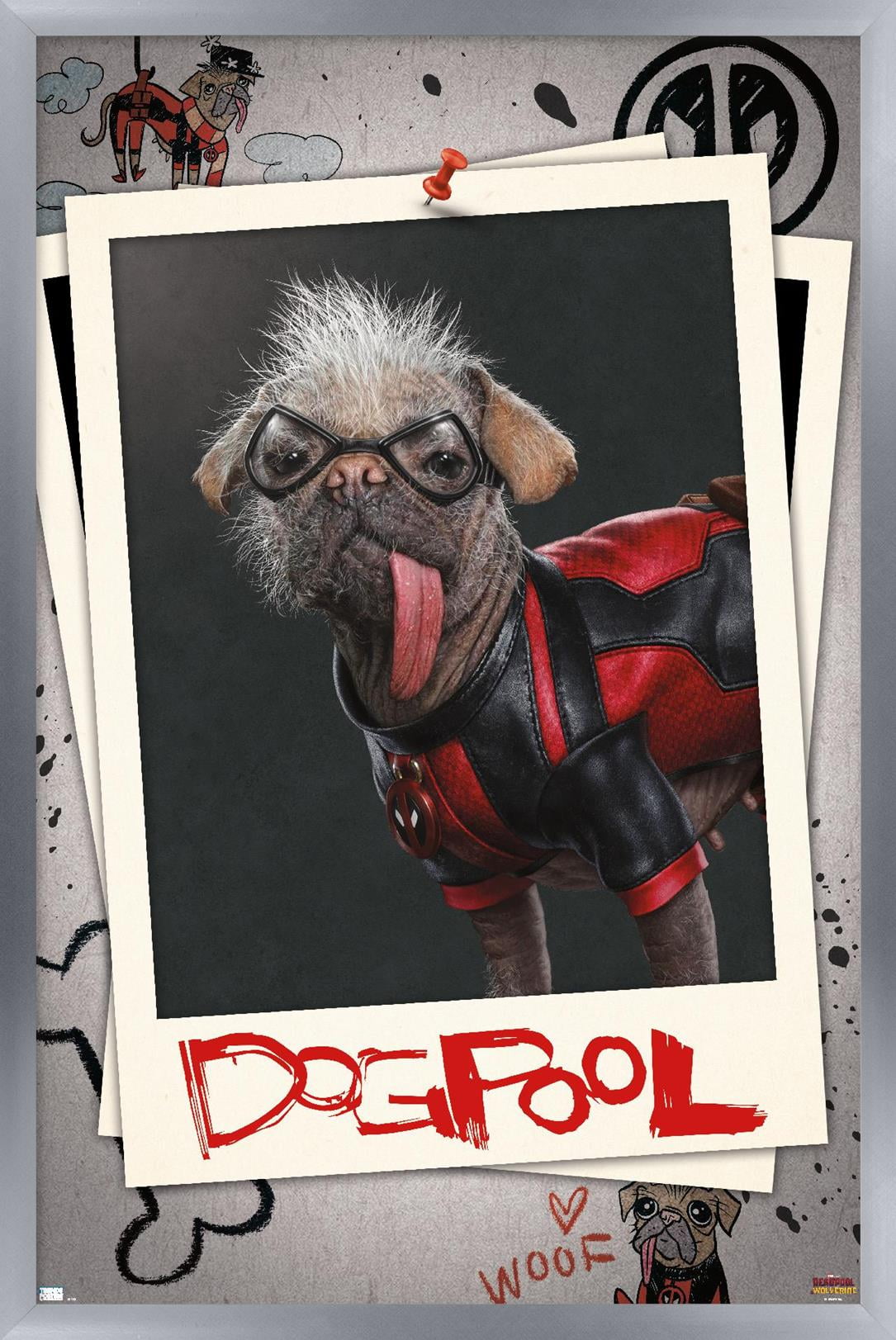 Marvel Deadpool & Wolverine - Dogpool Wall Poster, 22.375" x 34" Framed ...