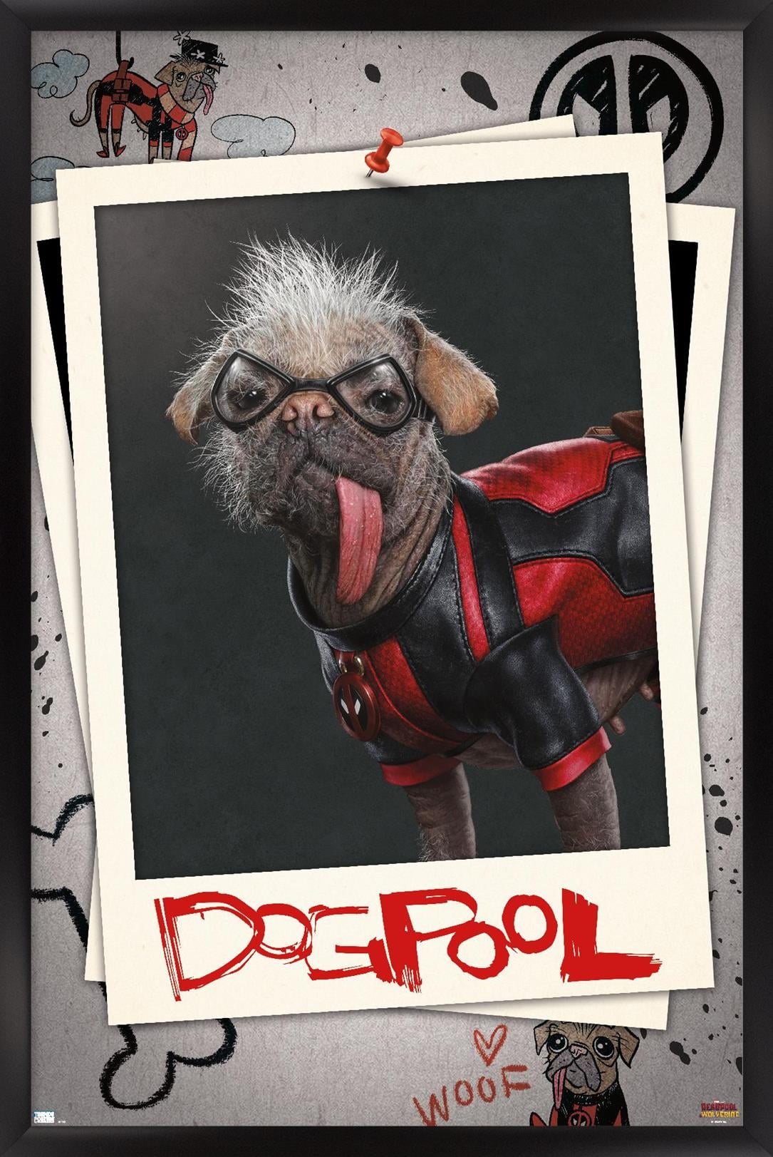 Marvel Deadpool & Wolverine - Dogpool Wall Poster, 22.375" x 34" Framed ...