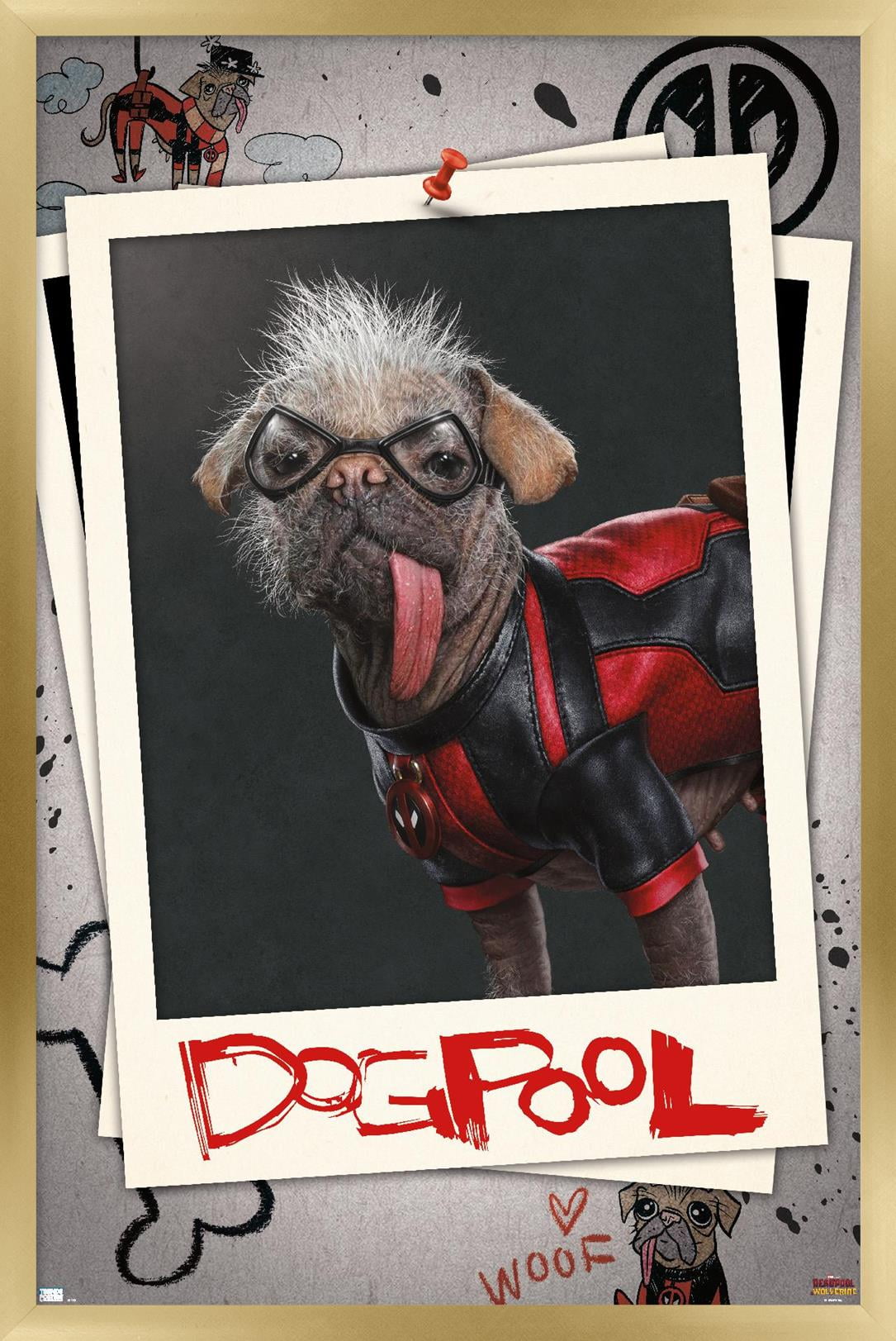 Marvel Deadpool & Wolverine - Dogpool Wall Poster, 22.375" x 34" Framed ...