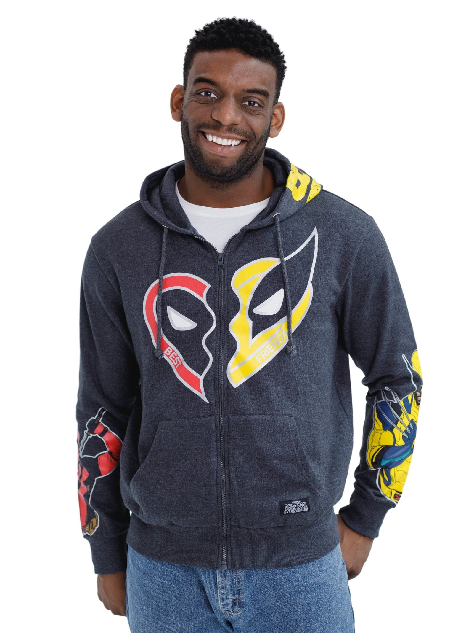 Marvel Deadpool & Wolverine Fleece Zip Up Hoodie Adult - Walmart.com