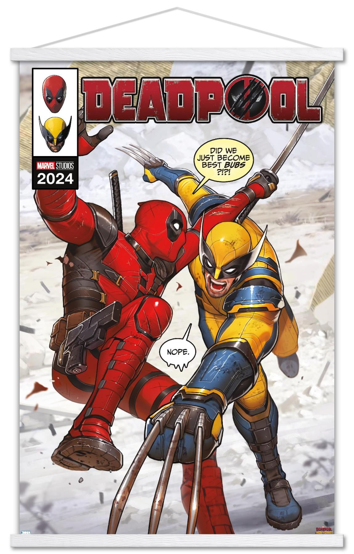 Marvel Deadpool & Wolverine - Homage Cover #1 Wall Poster with Magnetic ...