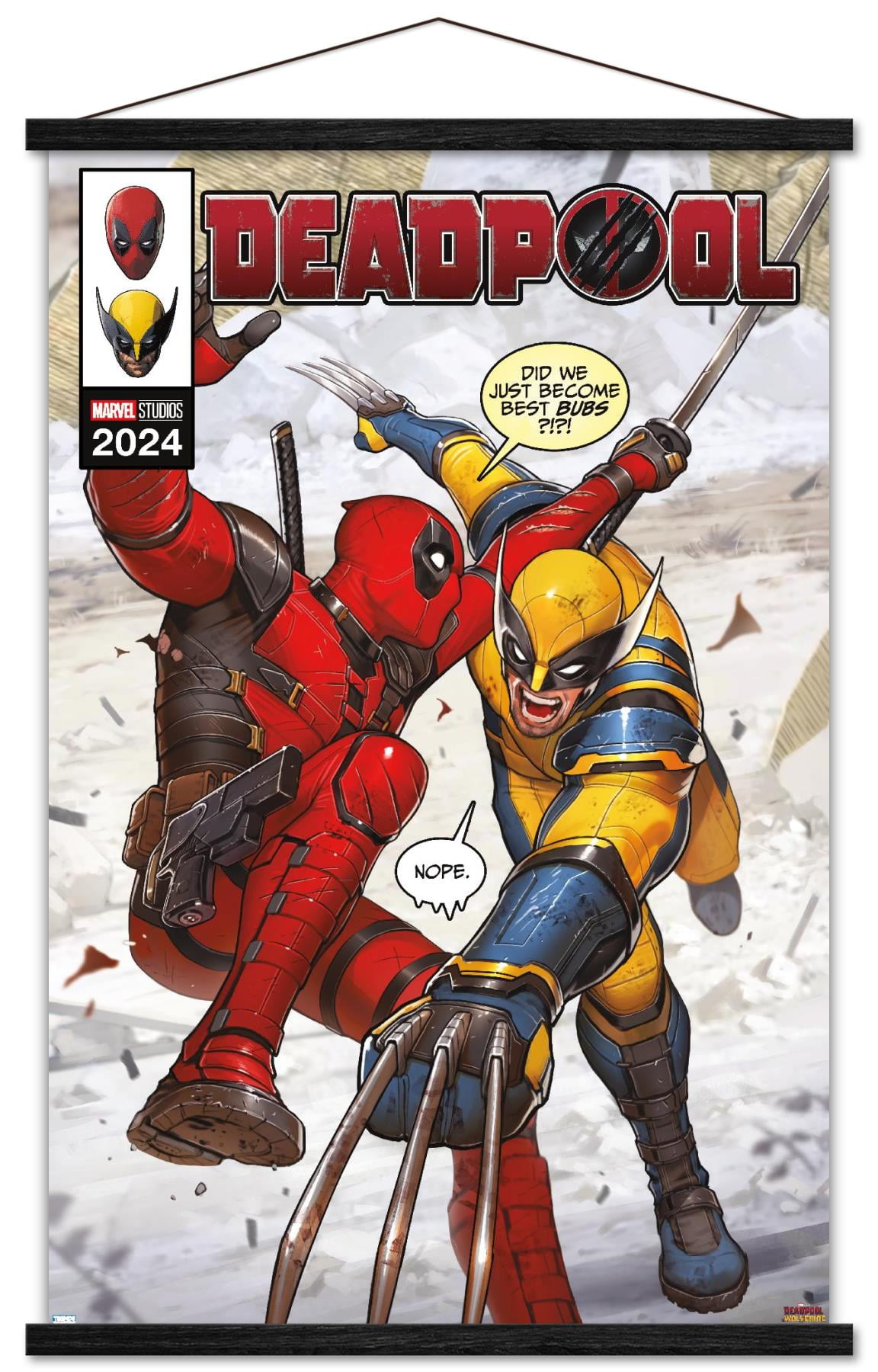 Marvel Deadpool & Wolverine - Homage Cover #1 Wall Poster with Magnetic ...