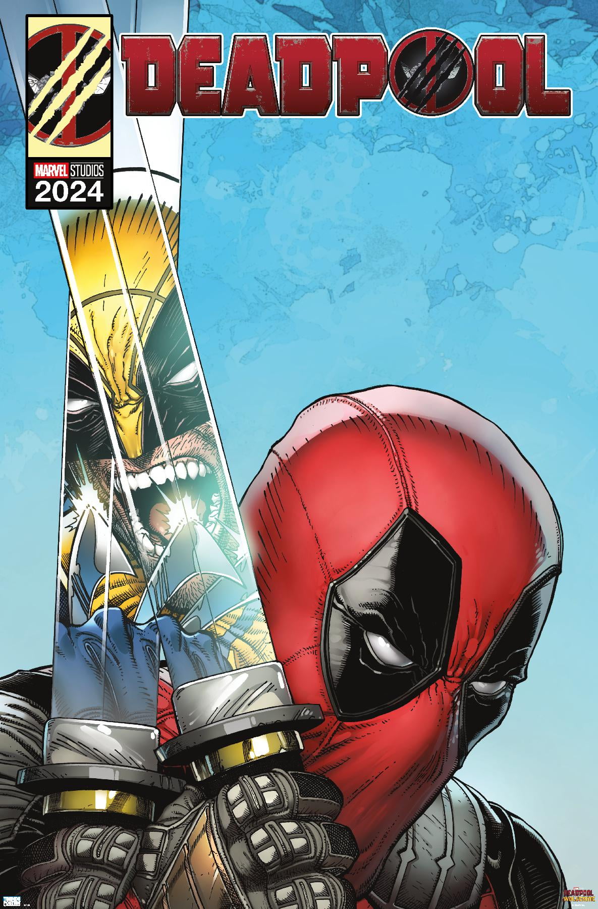 Marvel Deadpool & Wolverine - Homage Cover Deadpool Swords Wall Poster ...