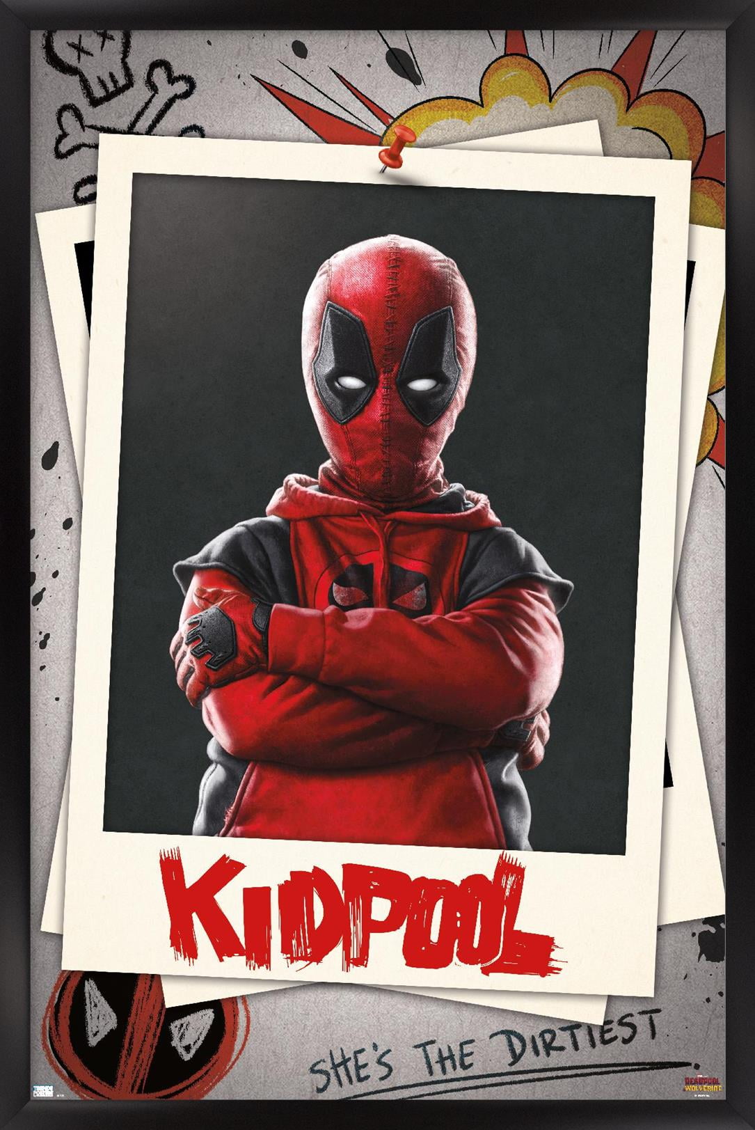 Marvel Deadpool & Wolverine - Kidpool Wall Poster, 22.375" x 34" Framed ...