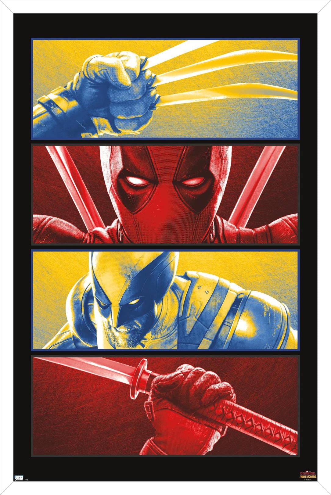 Marvel Deadpool & Wolverine - Panels Wall Poster, 22.375" x 34" Framed ...