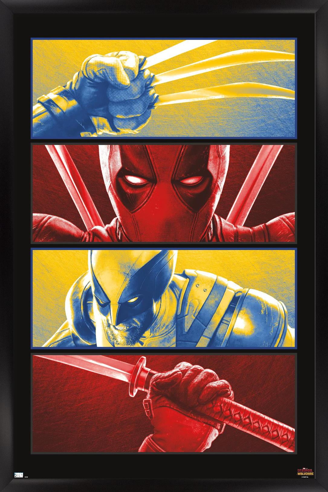 Marvel Deadpool & Wolverine - Panels Wall Poster, 22.375" x 34" Framed ...