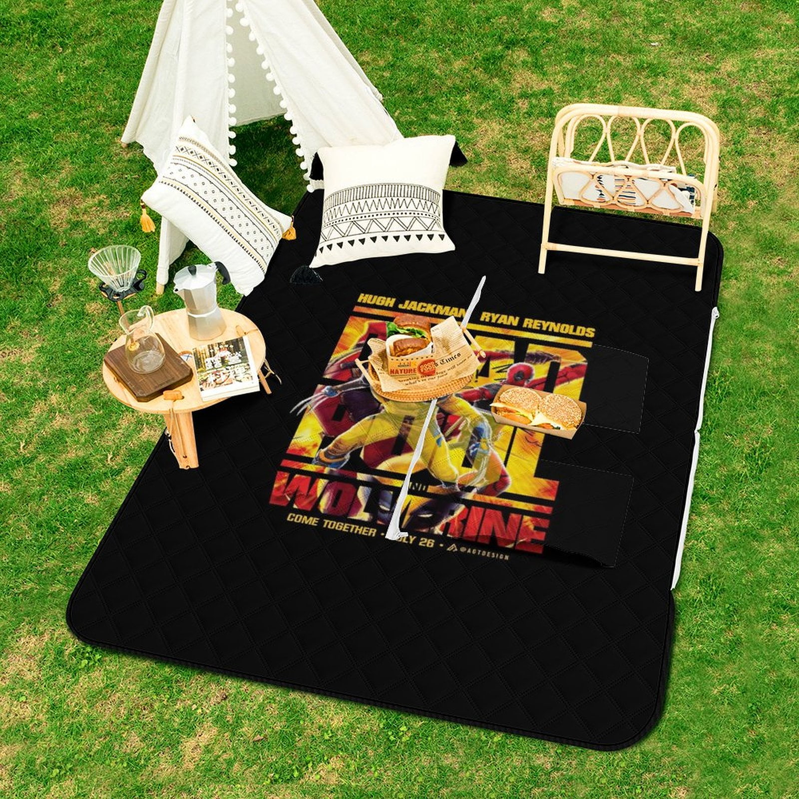 Marvel-Deadpool & Wolverine Picnic Blankets Outdoor Blanket,59'x39 ...