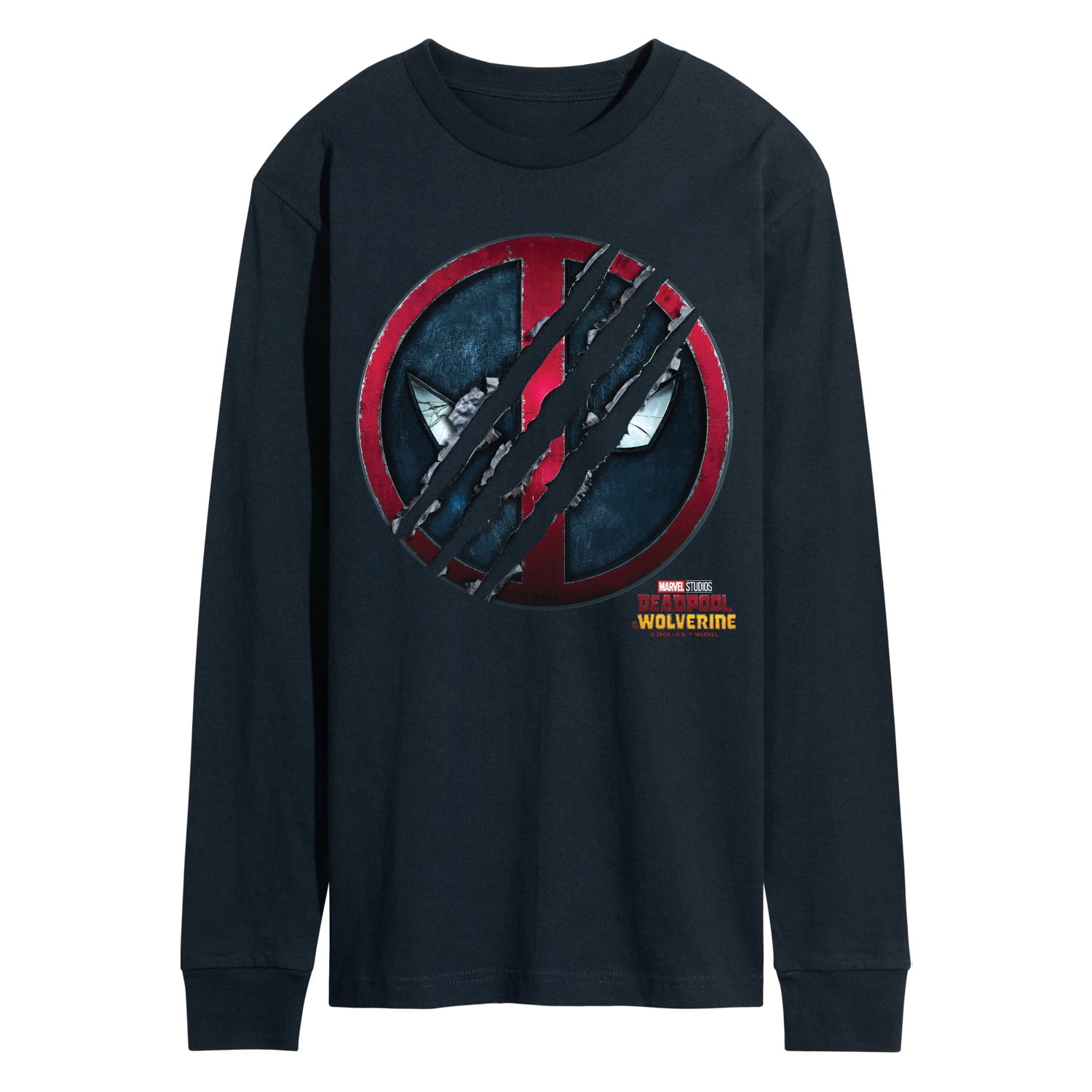 Marvel Deadpool & Wolverine - Scratch Logo - Men's Long Sleeve Graphic ...