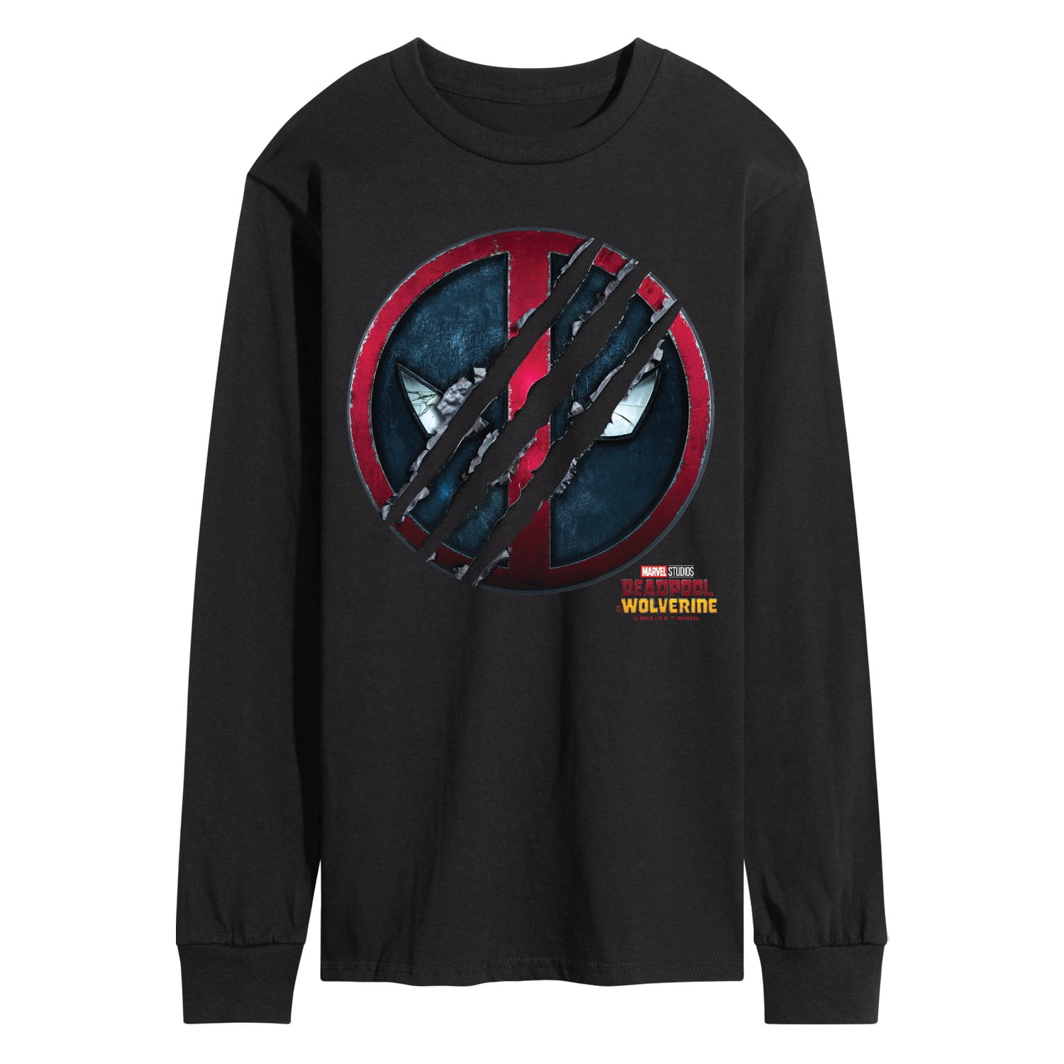 Marvel Deadpool & Wolverine - Scratch Logo - Men's Long Sleeve Graphic ...