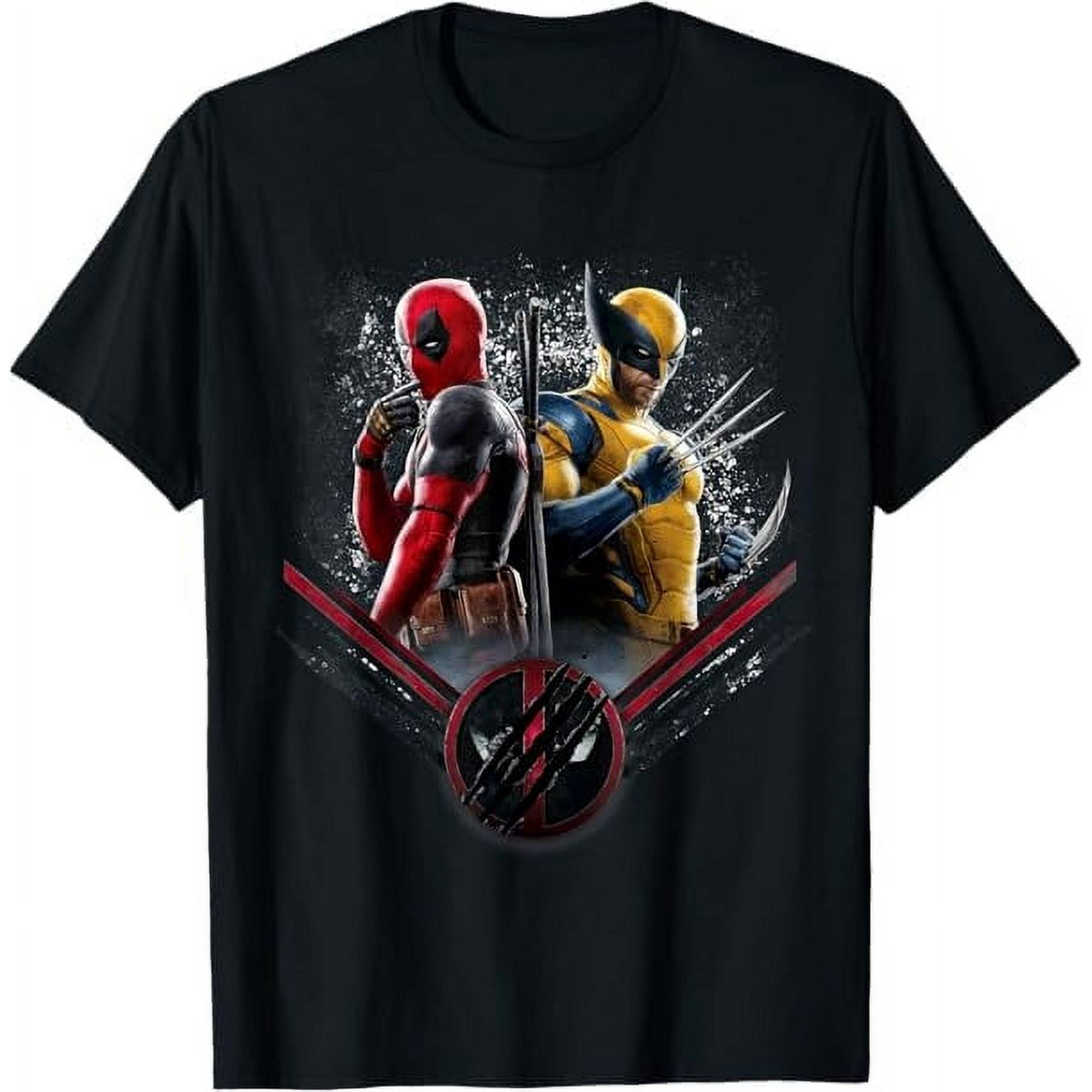 Marvel Deadpool & Wolverine Side-by-Side Claw Icon T-Shirt for Men ...