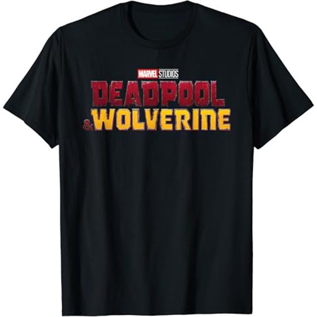 Marvel Deadpool & Wolverine Split Color Title Movie Poster T-Shirt ...