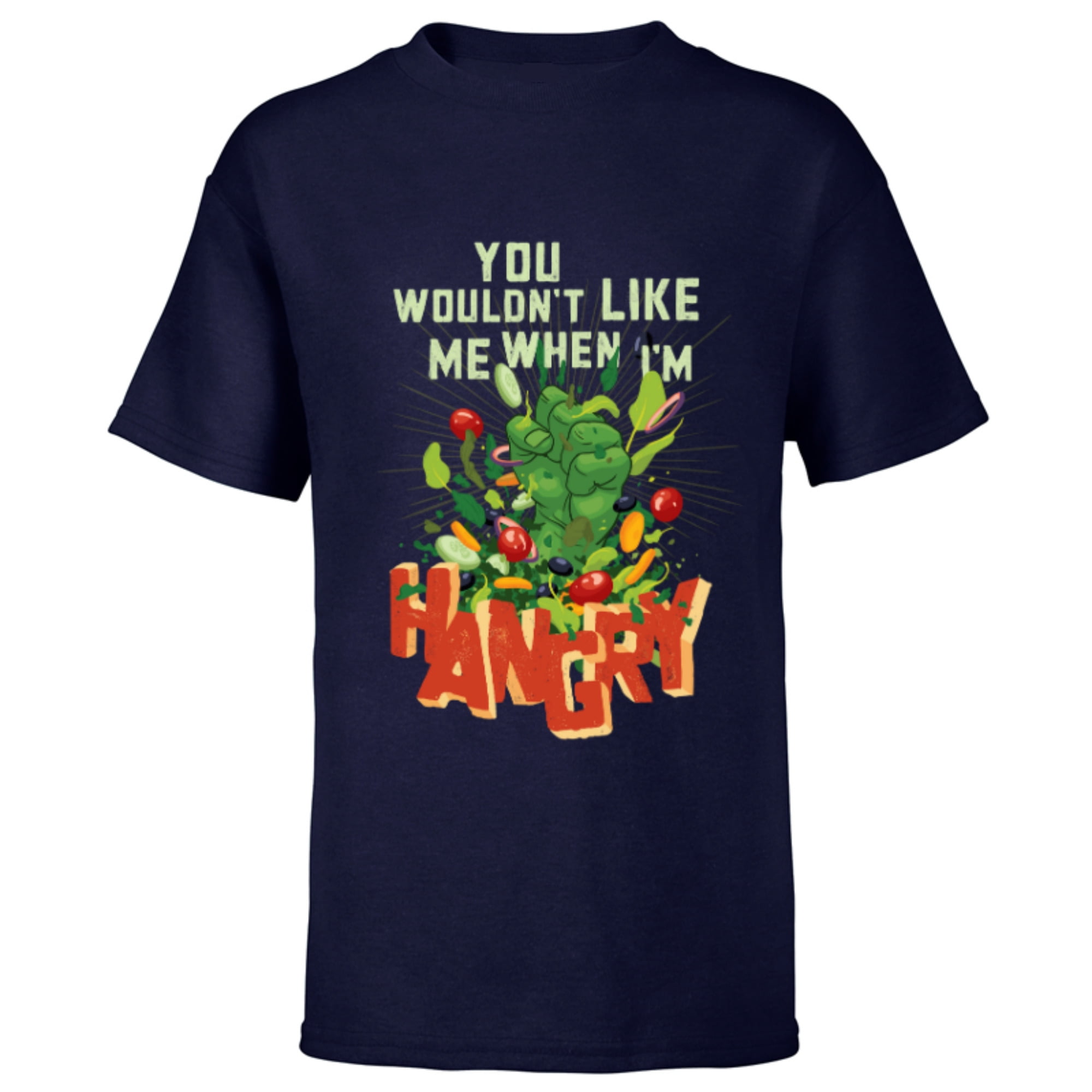 Marvel Eat the Universe Hulk When I’m Hangry - Short Sleeve T-Shirt for Kids - Customized-Navy ...