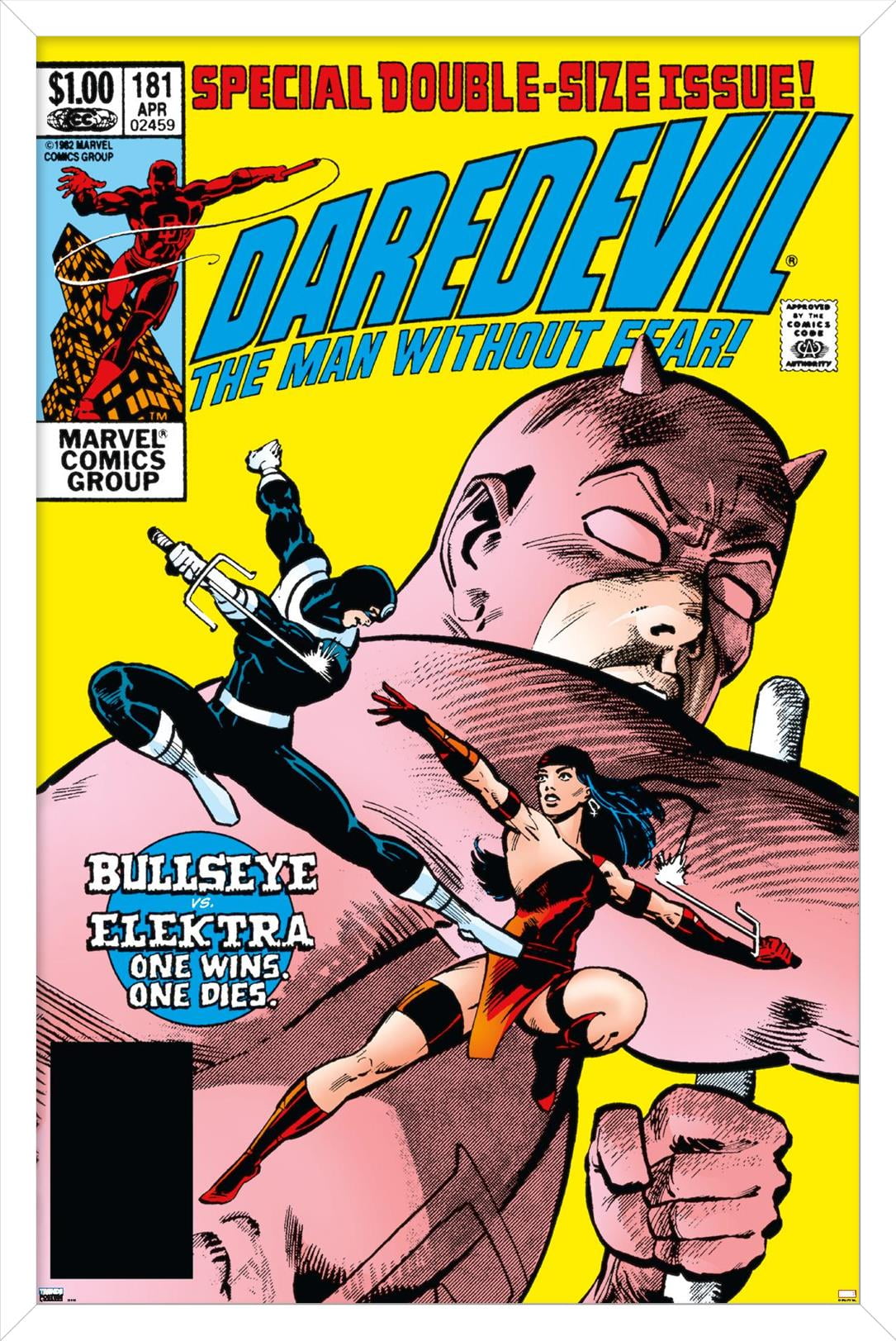 Marvel Elektra - Daredevil #181 Wall Poster, 22.375" x 34" Framed ...