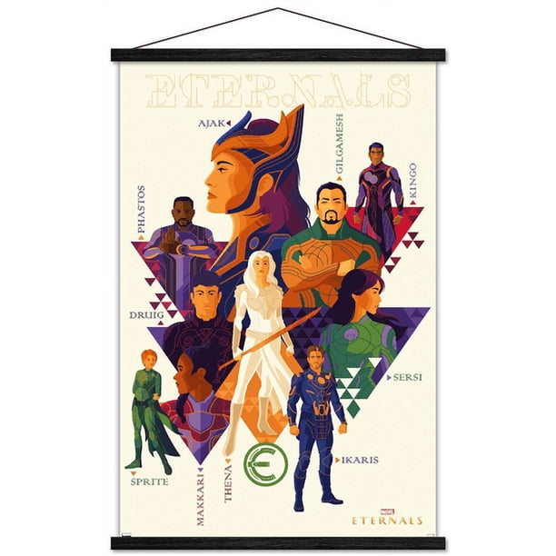 Marvel Eternals - Minimalist Wall Poster with Wooden Magnetic Frame, 22 ...