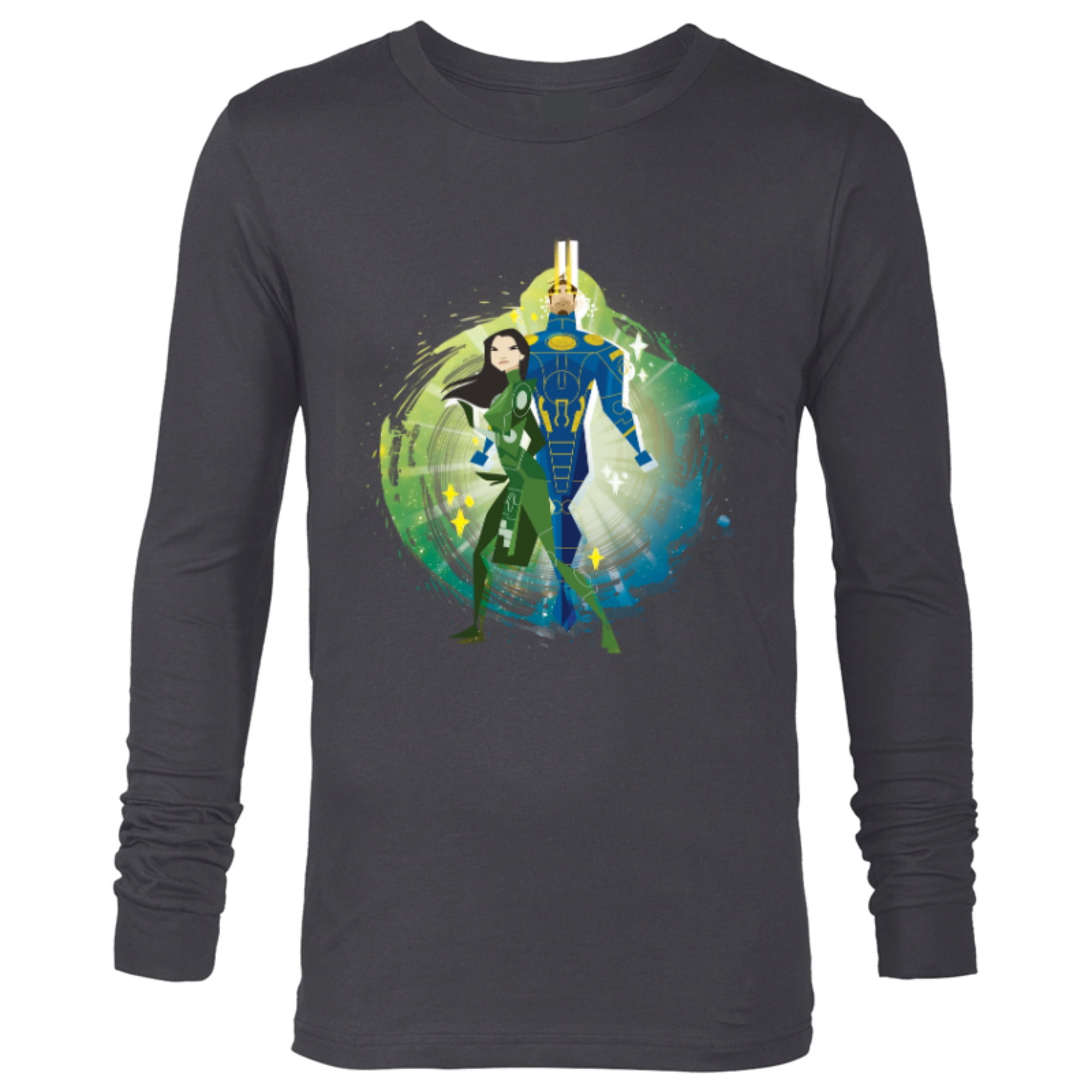 Marvel Eternals Stylized Cartoon Sersi and Ikaris - Long Sleeve T-Shirt ...