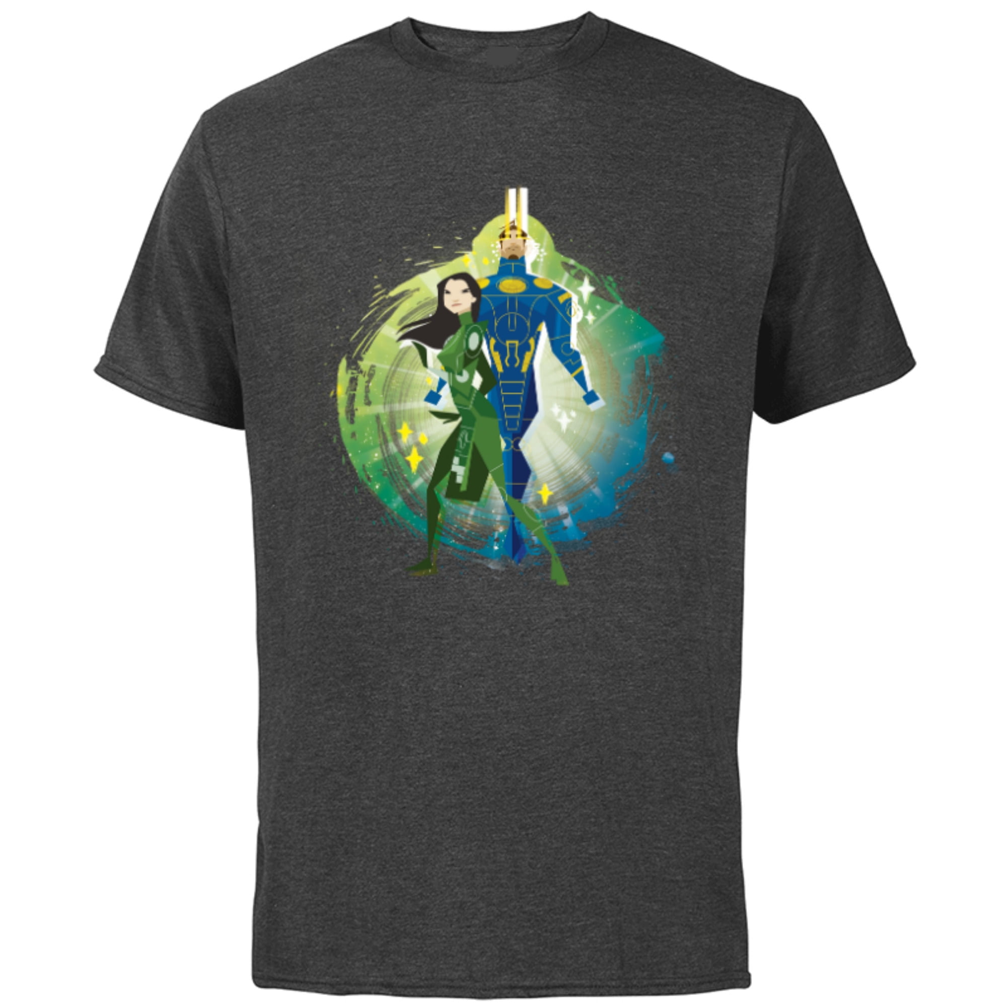 Marvel Eternals Stylized Cartoon Sersi and Ikaris - Short Sleeve Cotton ...