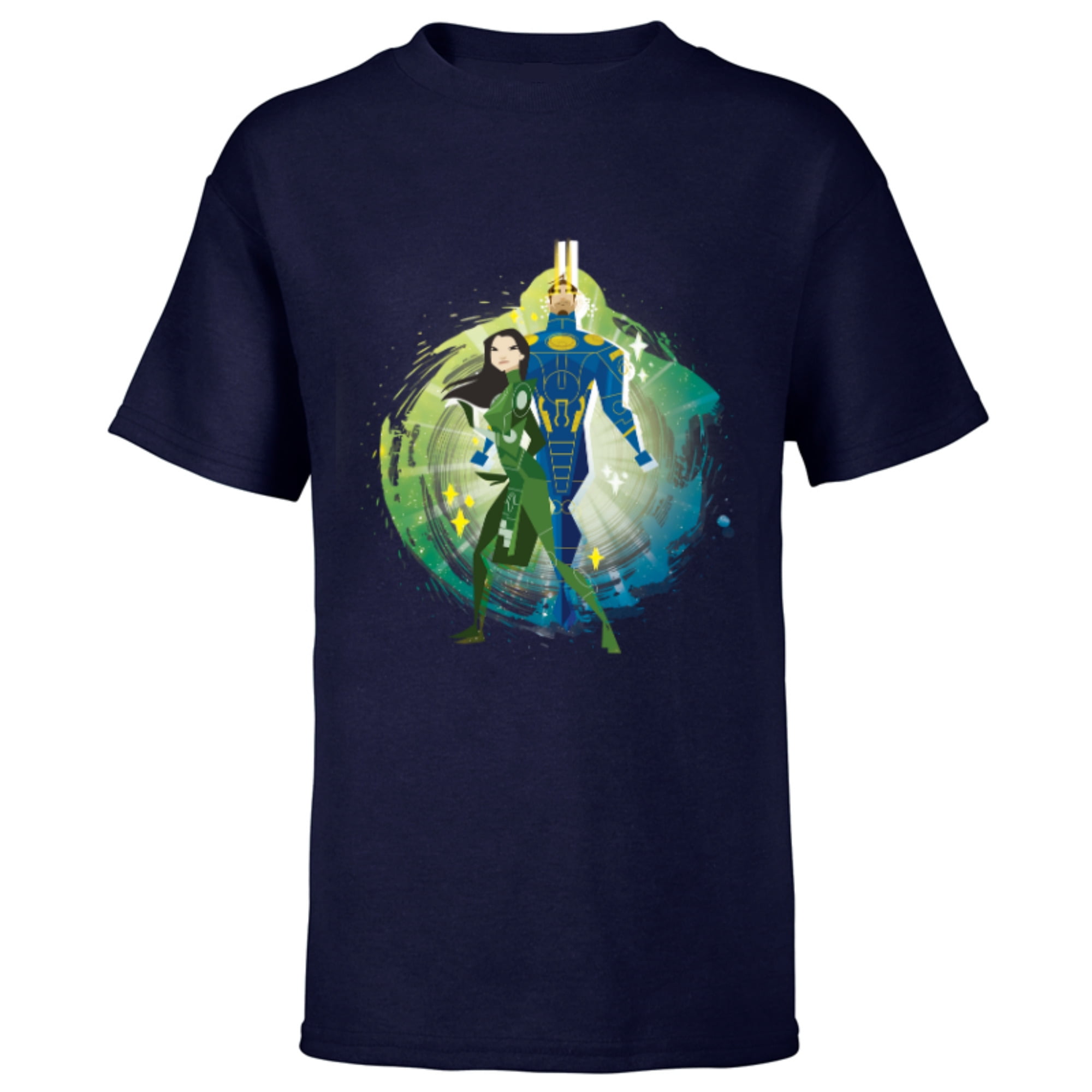 Marvel Eternals Stylized Cartoon Sersi and Ikaris - Short Sleeve T ...