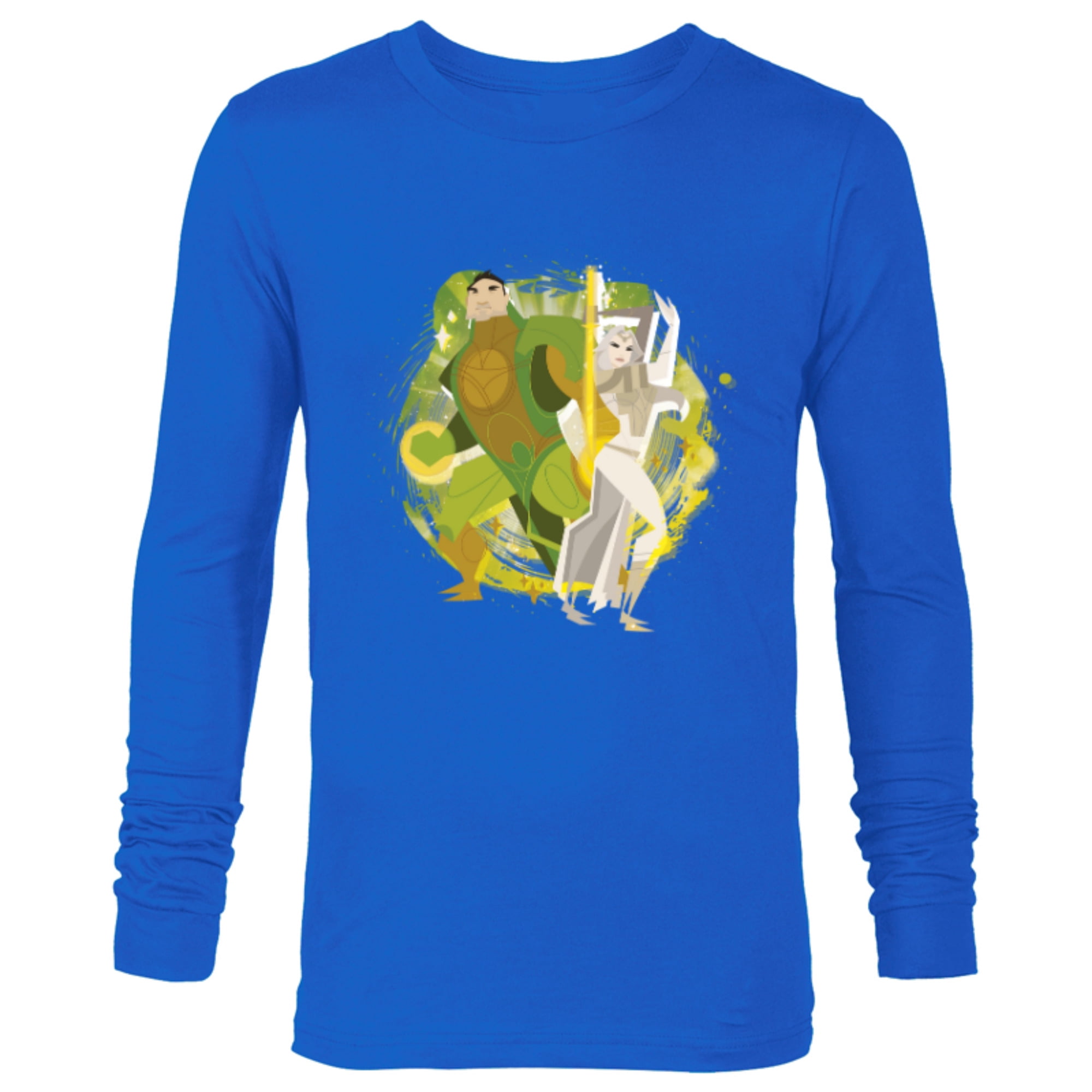 Marvel Eternals Stylized Cartoon Thena and Gilgamesh - Long Sleeve T ...