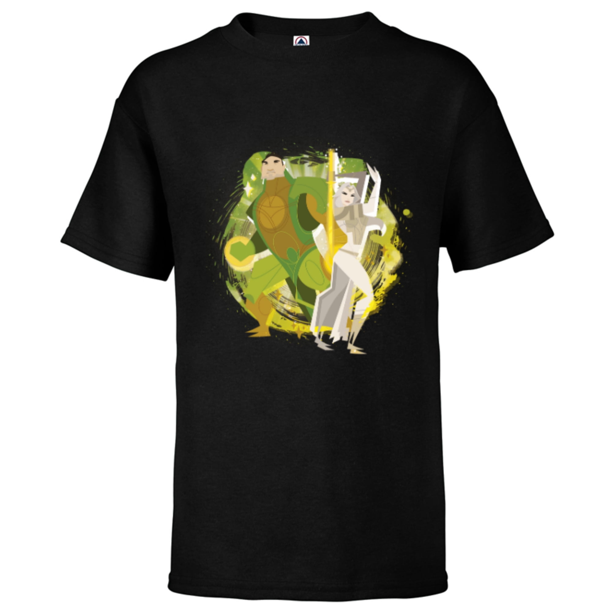 Marvel Eternals Stylized Cartoon Thena and Gilgamesh - Short Sleeve T ...