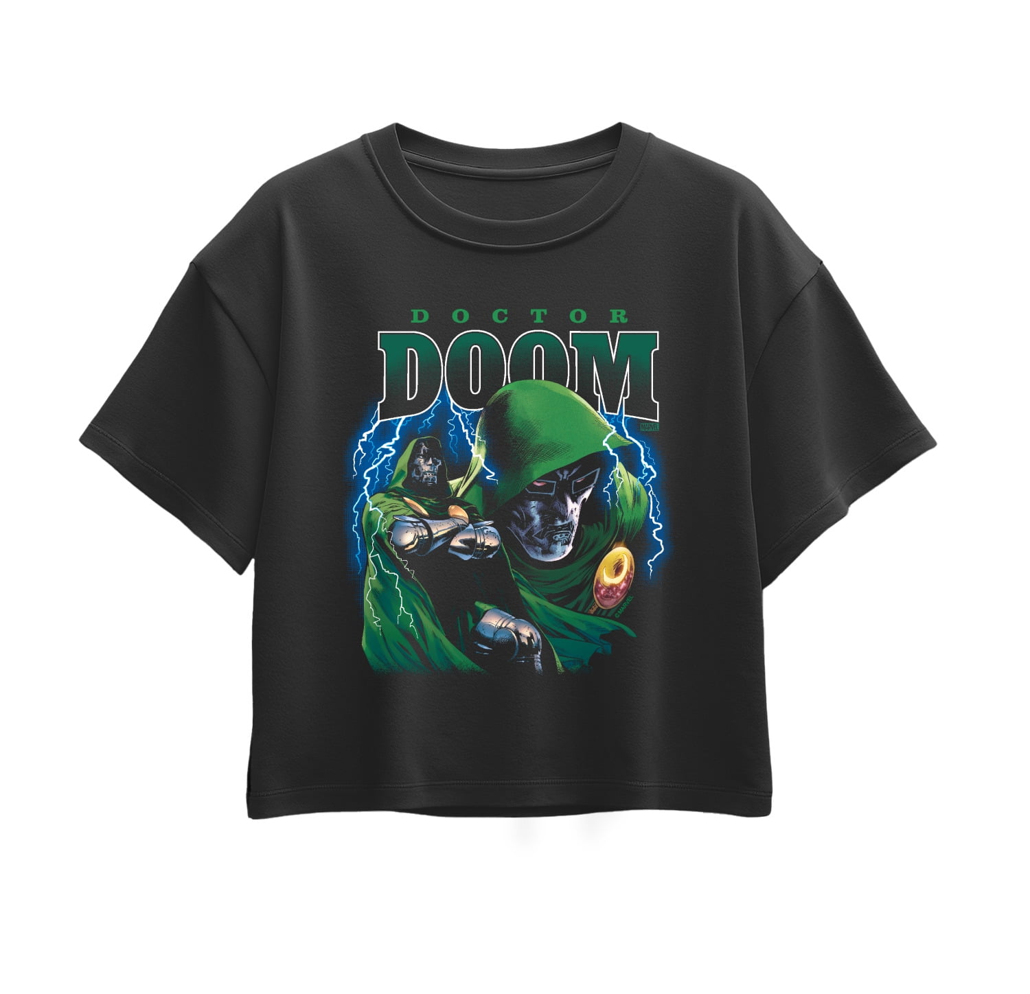 Marvel - Fantastic Four Dr. Doom Collage - Youth Girl Short Sleeve Boxy ...