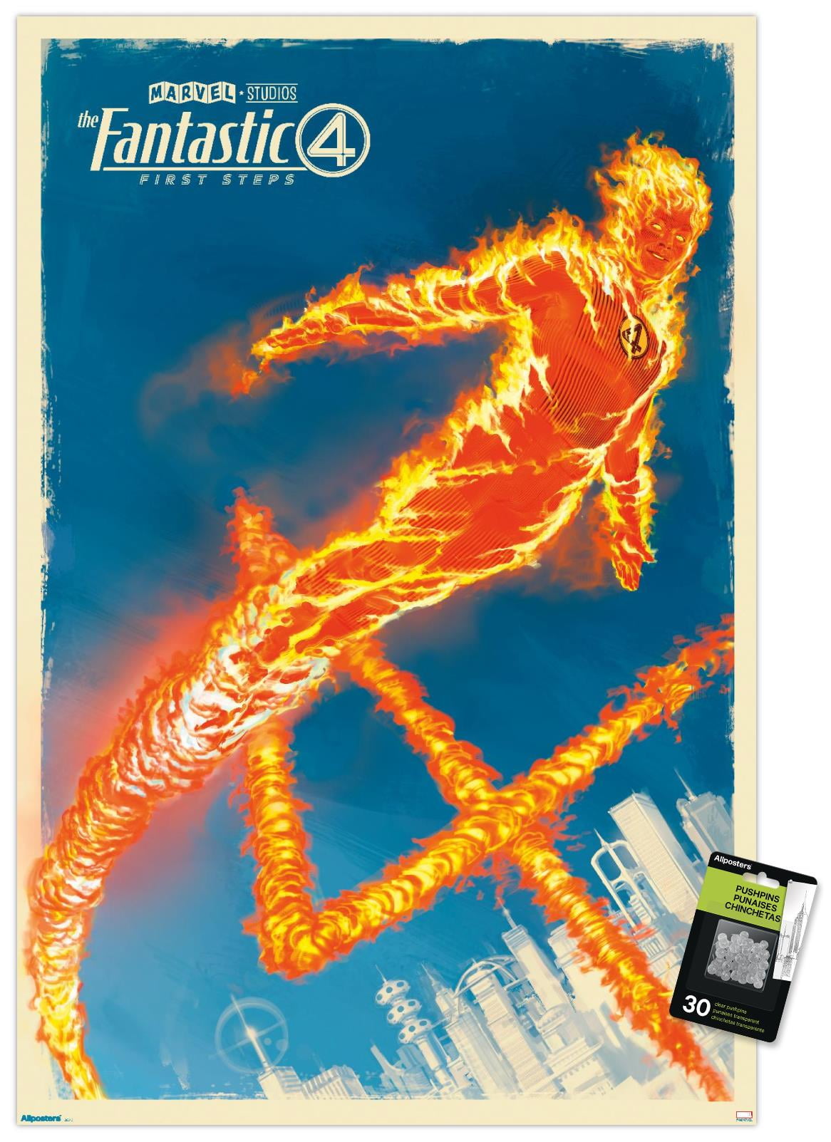 Marvel Fantastic Four: First Steps (2025) - The Human Torch Wall Poster ...