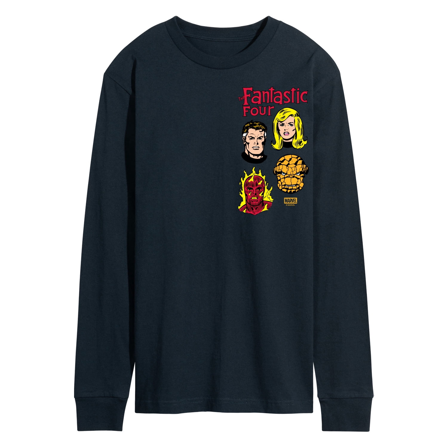 Marvel - Fantastic Four Heads - Men's Long Sleeve Graphic T-Shirt ...