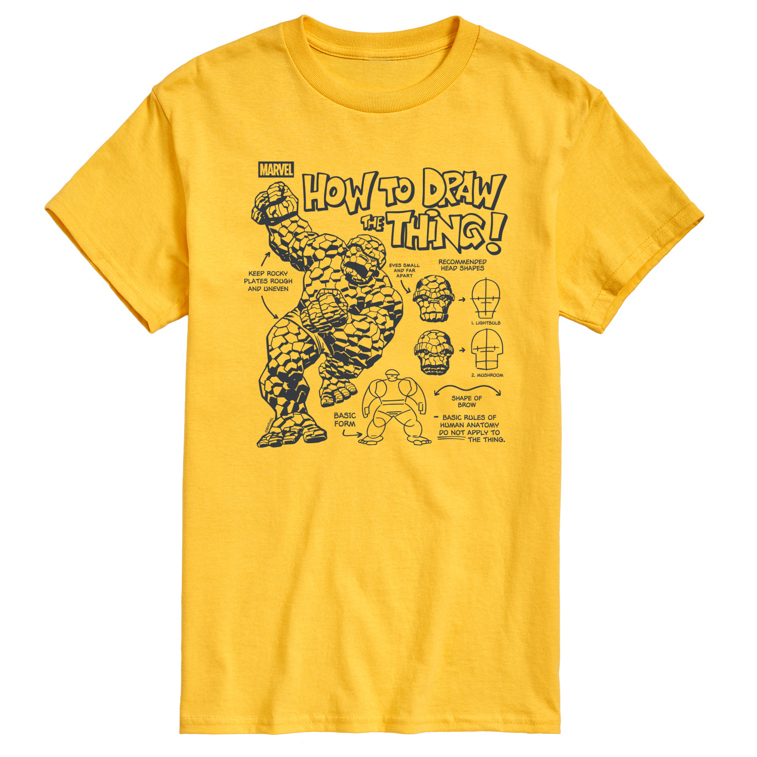 Marvel - Fantastic Four How To Draw The Thing - Men's Short Sleeve ...