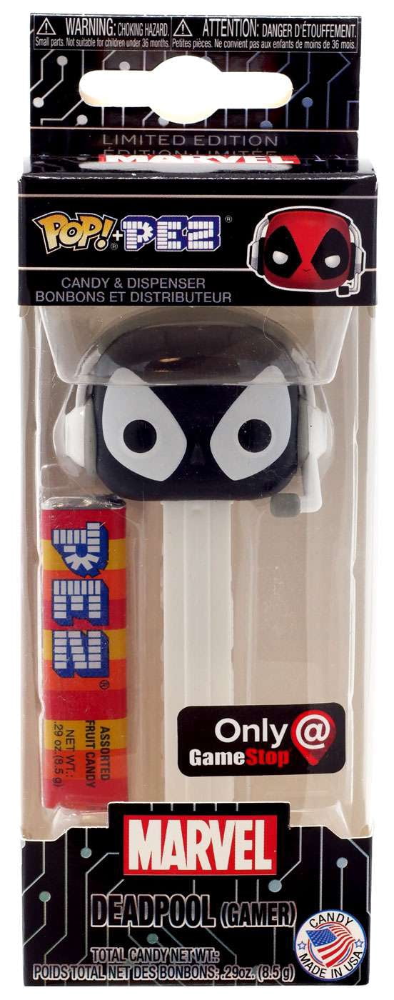 Marvel Funko POP! PEZ Deadpool Candy Dispenser (Gamer, Black & White ...
