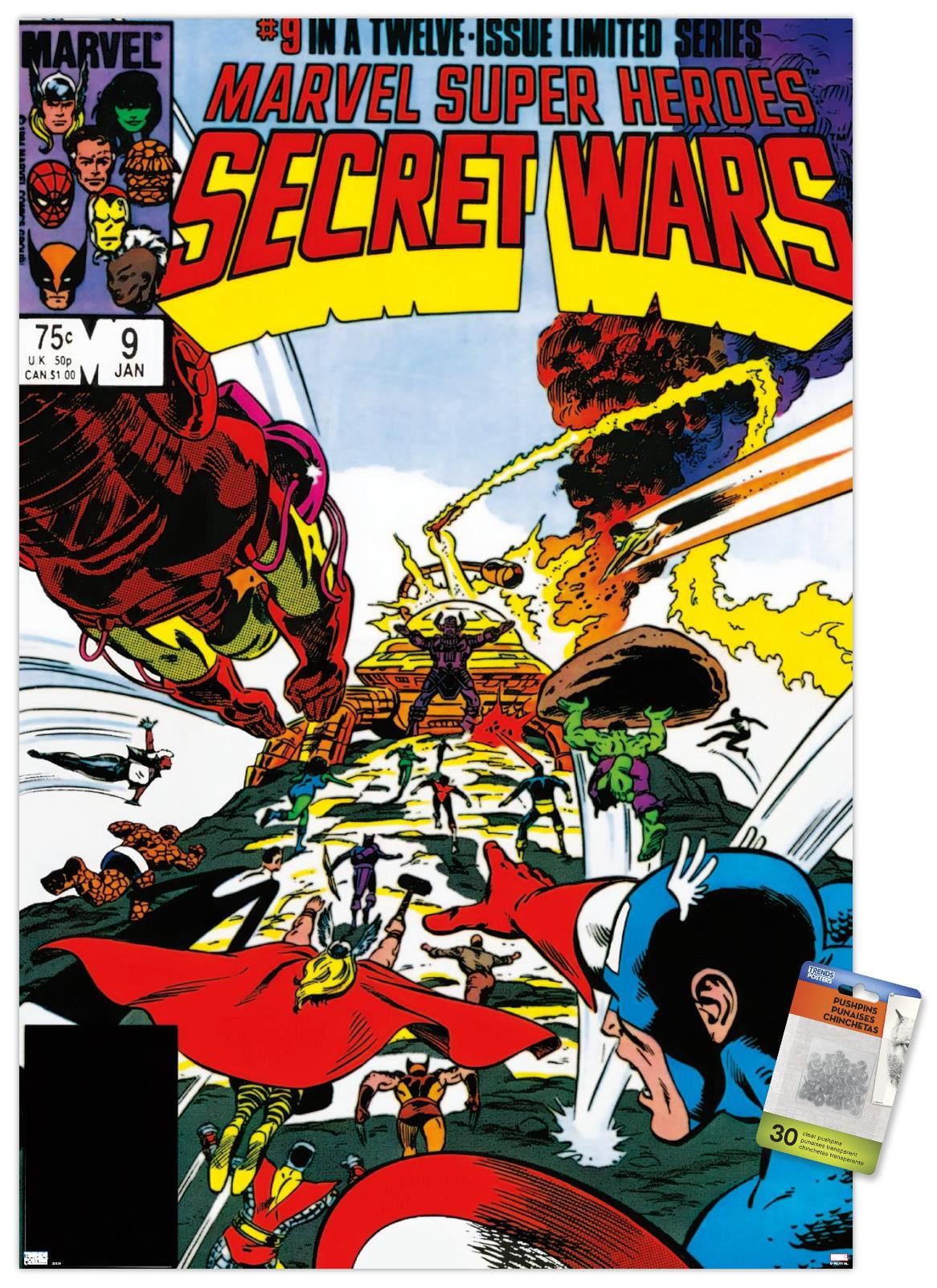Marvel Galactus - Secret Wars #9 Wall Poster with Pushpins, 22.375" x ...