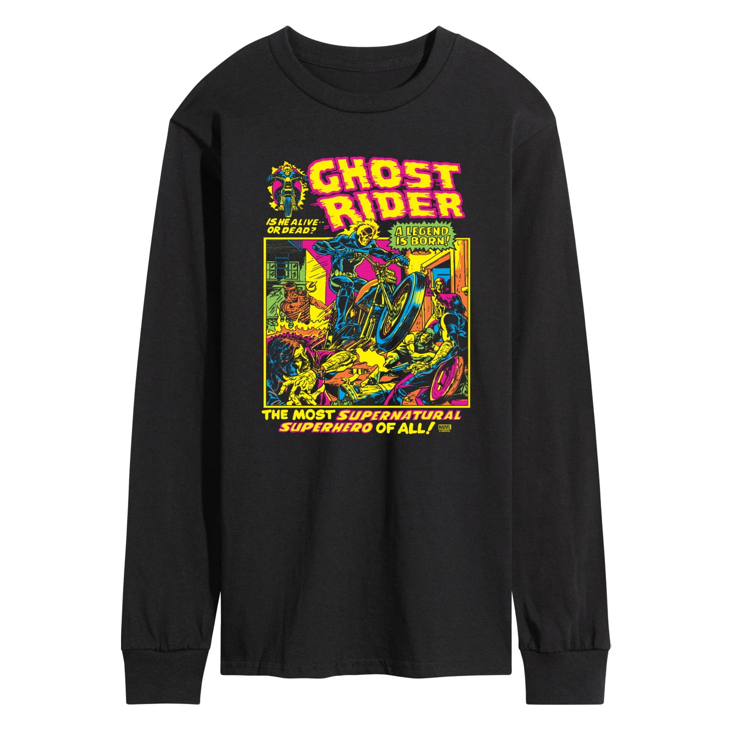 Marvel Ghost Rider - Comic Book - Men's Long Sleeve Graphic T-Shirt ...
