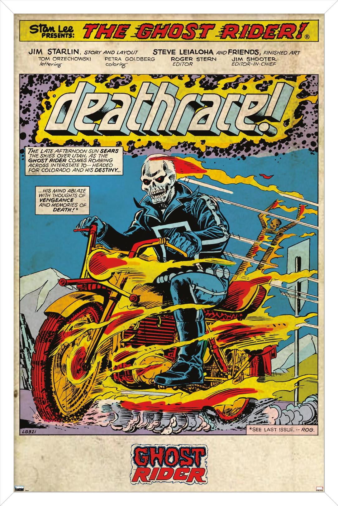 Marvel Ghost Rider - Deathrace Wall Poster, 14.725" x 22.375" Framed ...