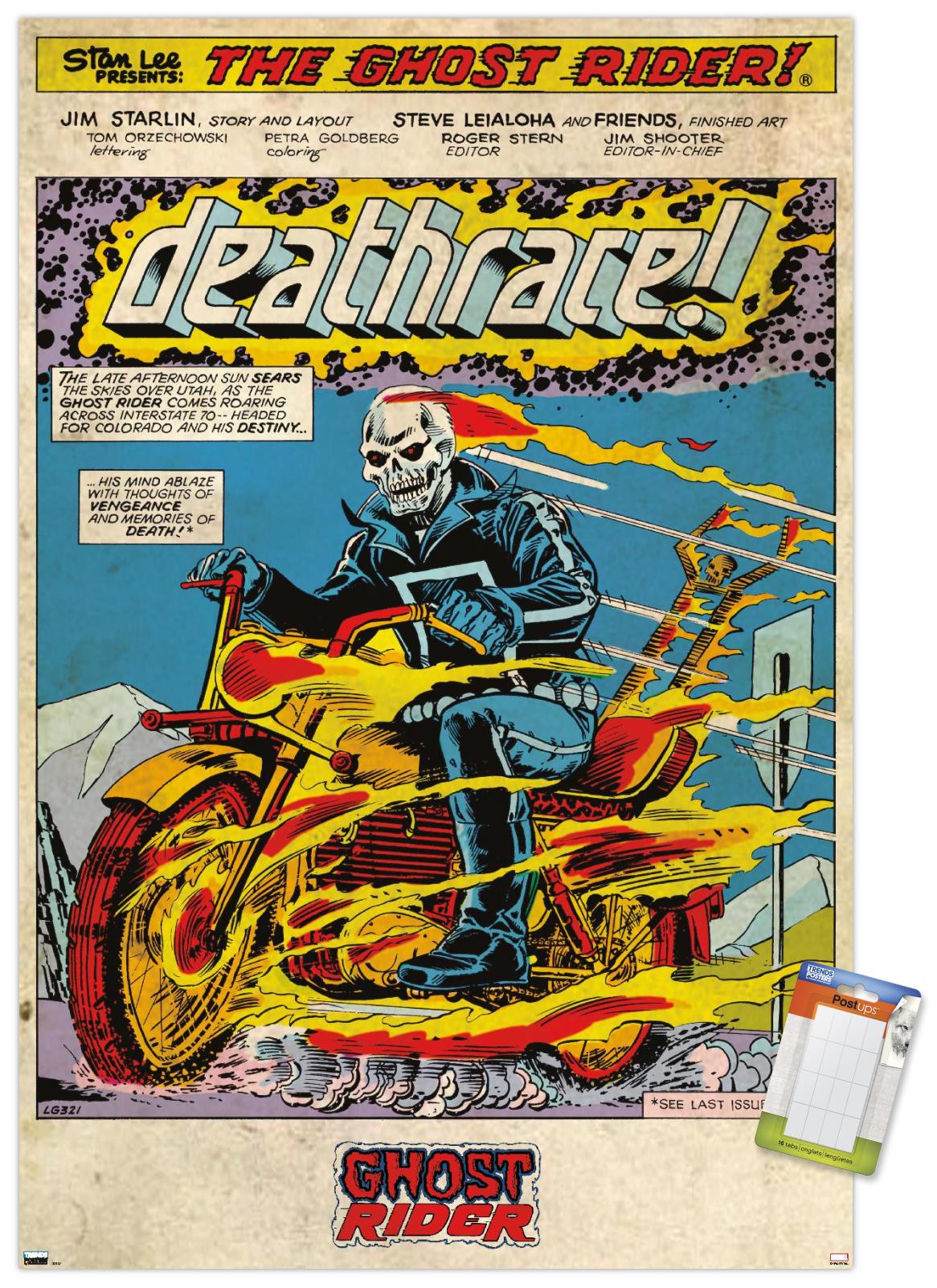 Marvel Ghost Rider - Deathrace Wall Poster, 14.725" x 22.375" - Walmart.com
