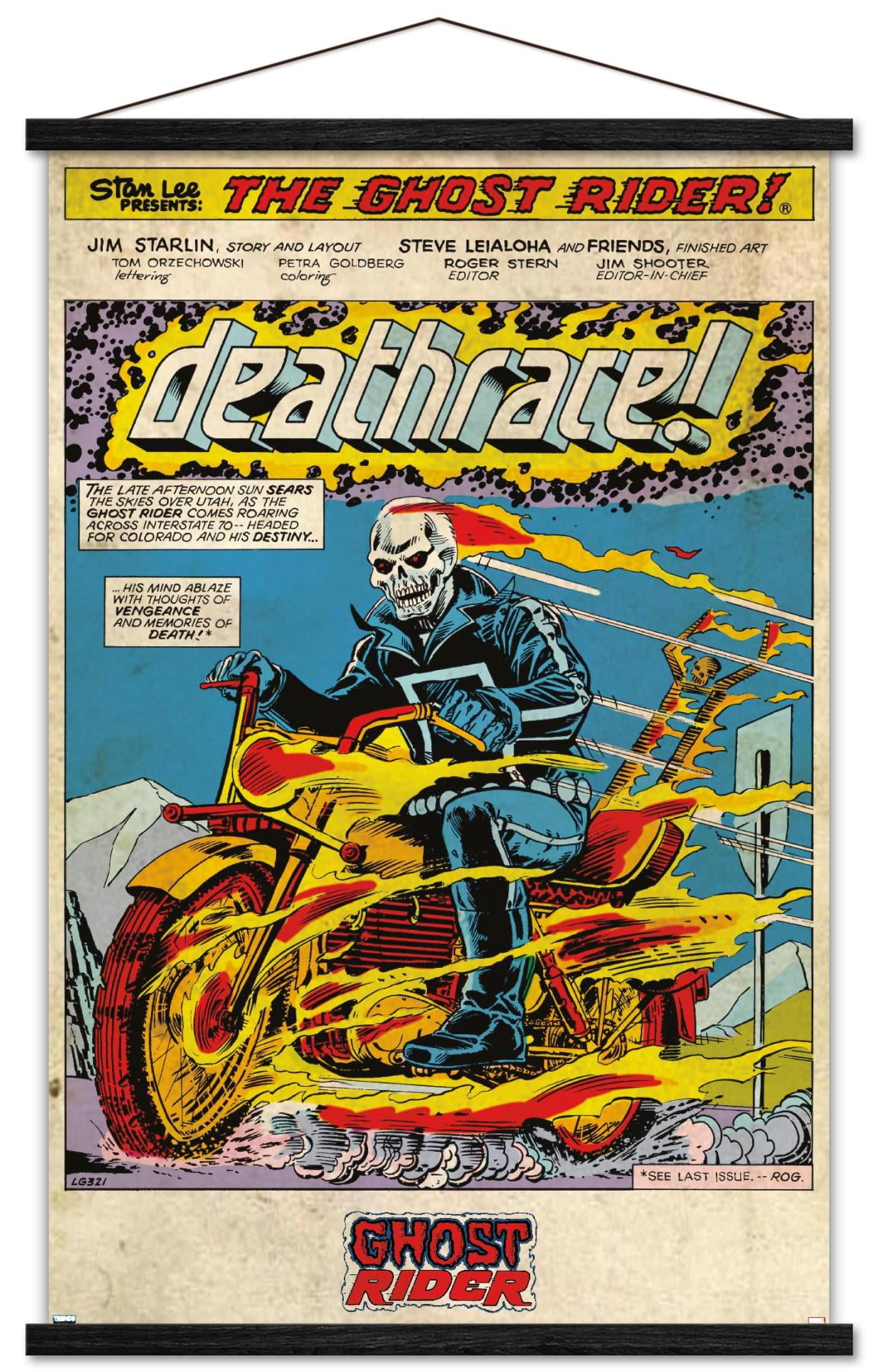 Marvel Ghost Rider - Deathrace Wall Poster with Magnetic Frame, 22.375 ...