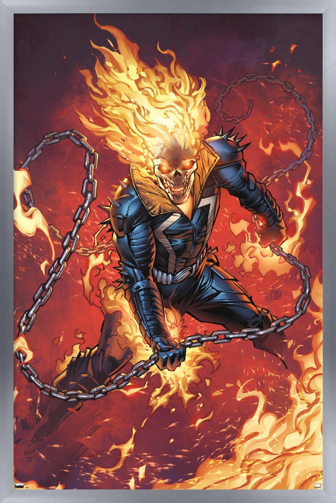 Marvel Ghost Rider - Flaming Chain Wall Poster, 14.725" x 22.375 ...
