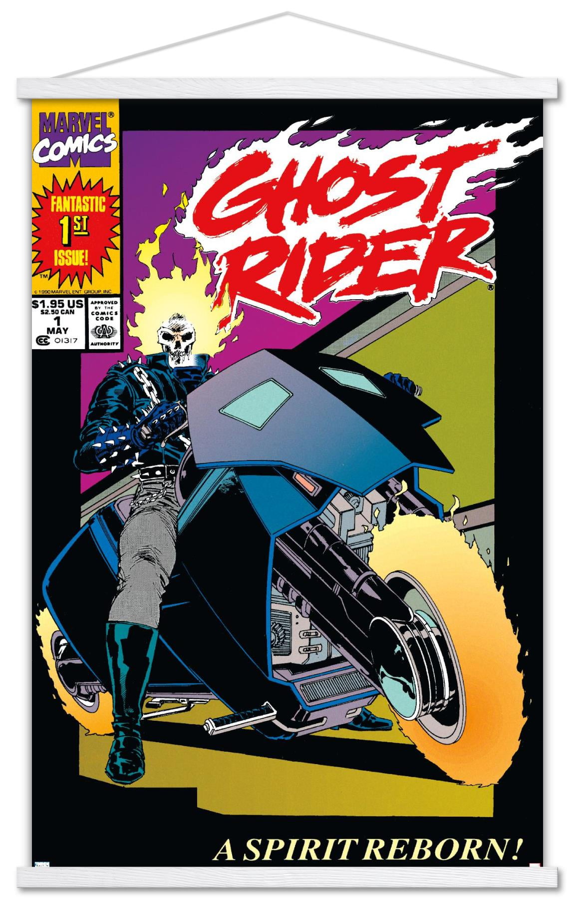 Marvel Ghost Rider - Ghost Rider #1 Wall Poster with Magnetic Frame, 22 ...