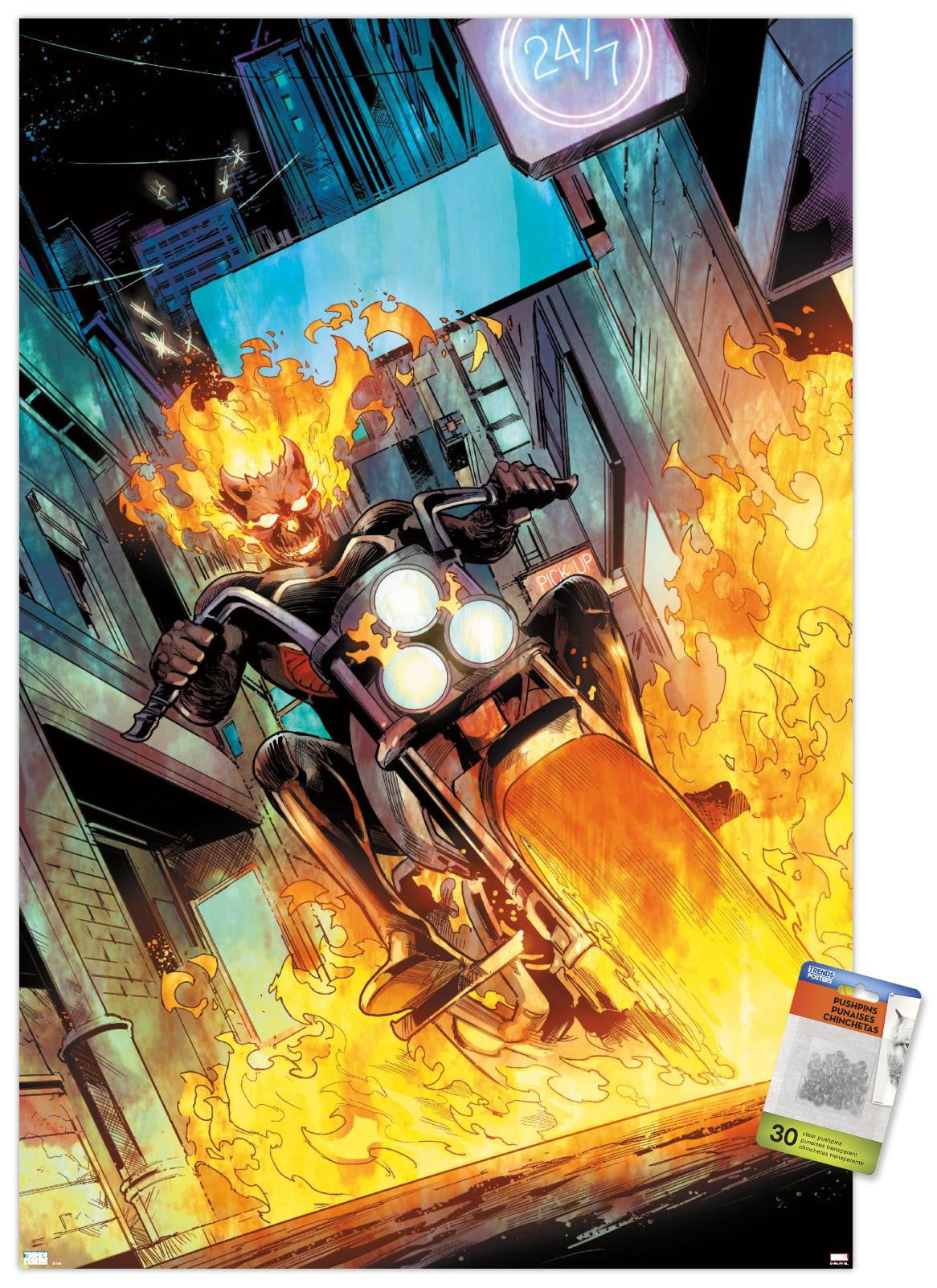 Marvel Ghost Rider - Ghost Rider #18 Wall Poster with Pushpins, 22.375 ...