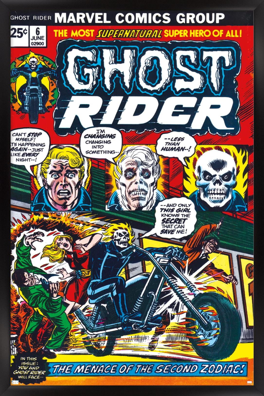 Marvel Ghost Rider - Ghost Rider #6 Wall Poster, 22.375" x 34" Framed ...