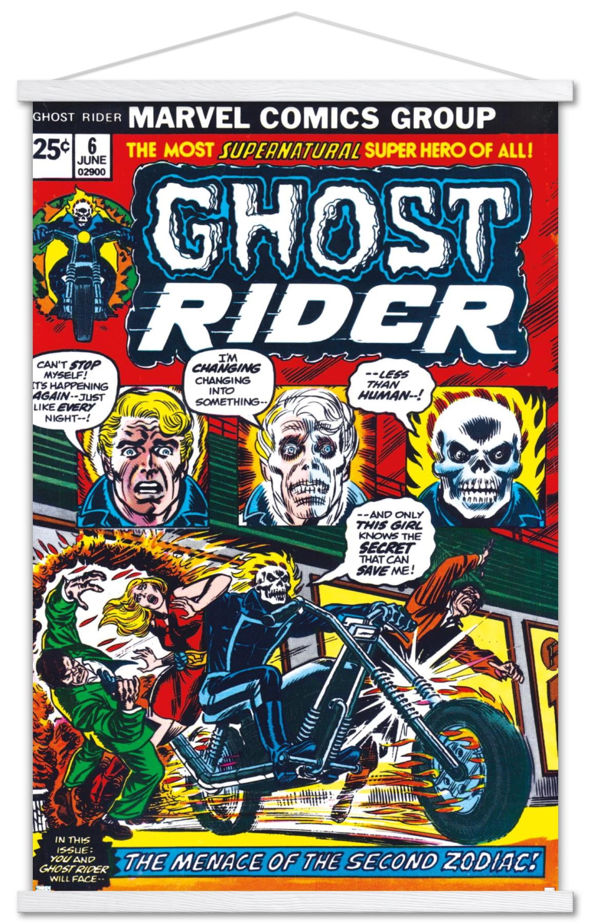 Marvel Ghost Rider - Ghost Rider #6 Wall Poster with Magnetic Frame, 22 ...