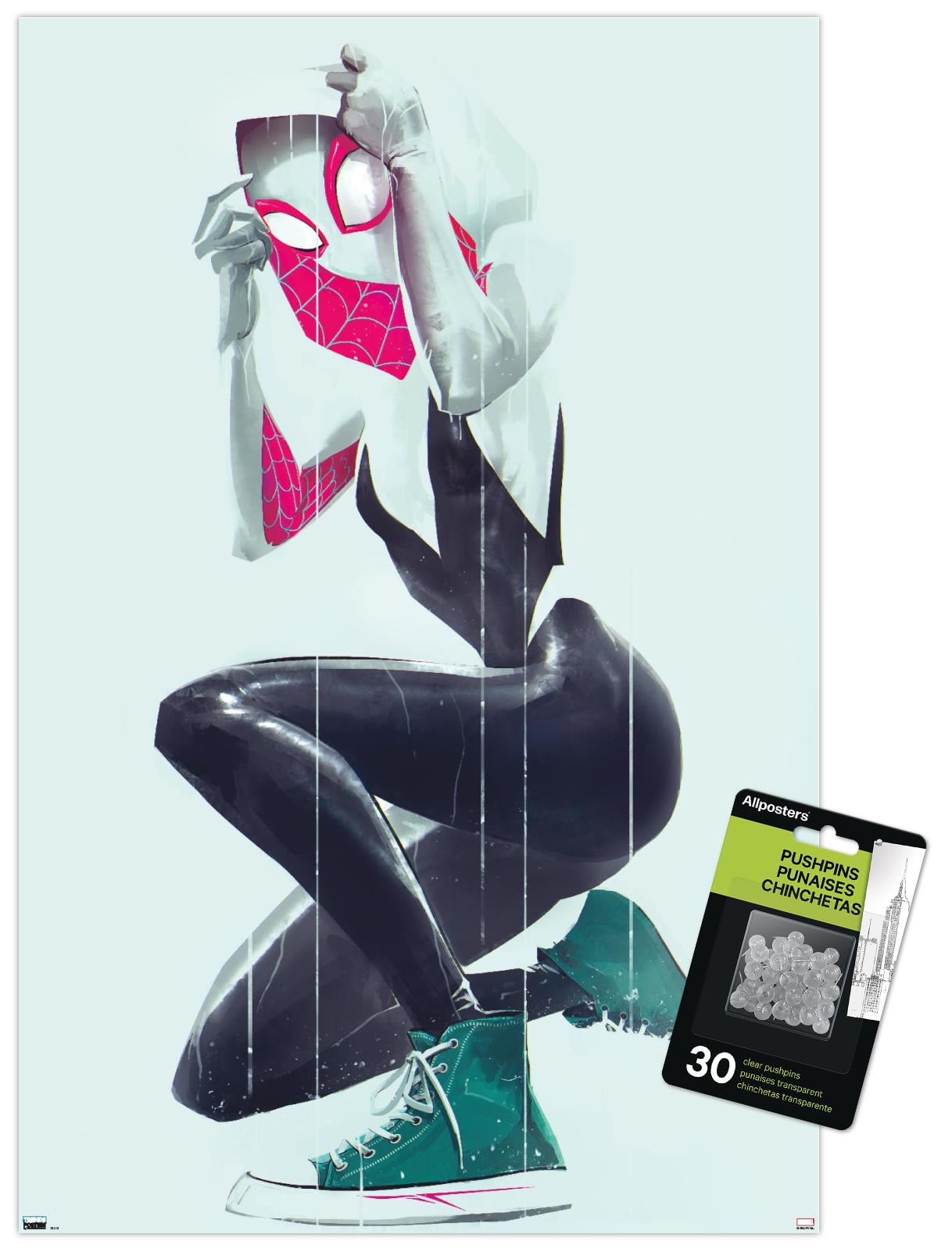 Marvel Ghost-Spider - Hood Wall Poster with Push Pins, 14.725" x 22.375 ...