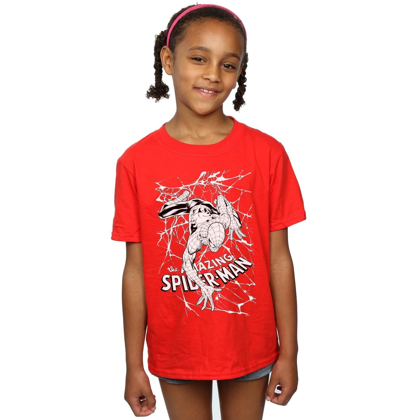 Marvel Girls Spider-Man Web Crawler Cotton T-Shirt - Walmart.com