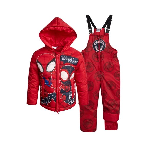 Marvel Spider-Man Boys Snow Suit Set - 2 Piece Spidey Miles Morales ...