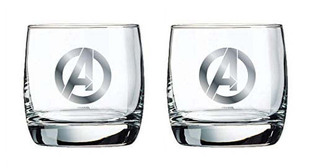 Marvel Glass Set - Avengers Logo - Collectible Gift Set of 2 Glasses ...