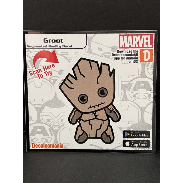 Marvel Groot Kawaii Vinyl Augmented Reality Decal Sticker 3” New ...