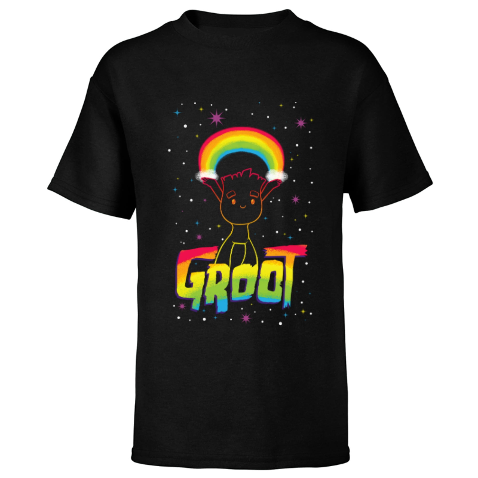 Marvel Groot Rainbow in Space Guardians of the Galaxy - Short Sleeve T ...
