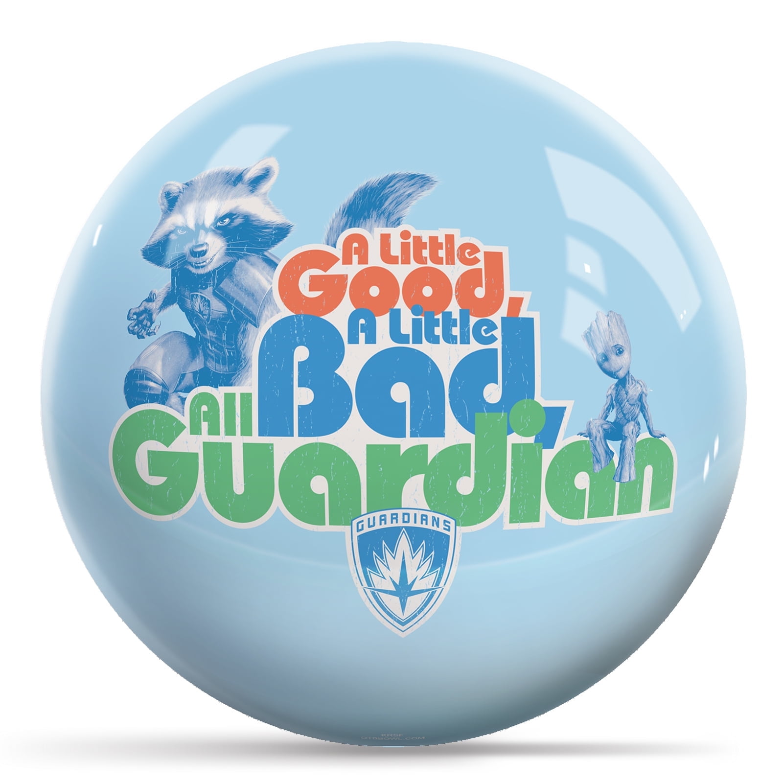 Marvel Guardian of the Galaxy Groot and Rocket Undrilled Bowling Ball ...