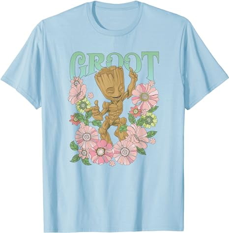 Marvel Guardians Of The Galaxy Groot Floral Dance Poster T-Shirt ...