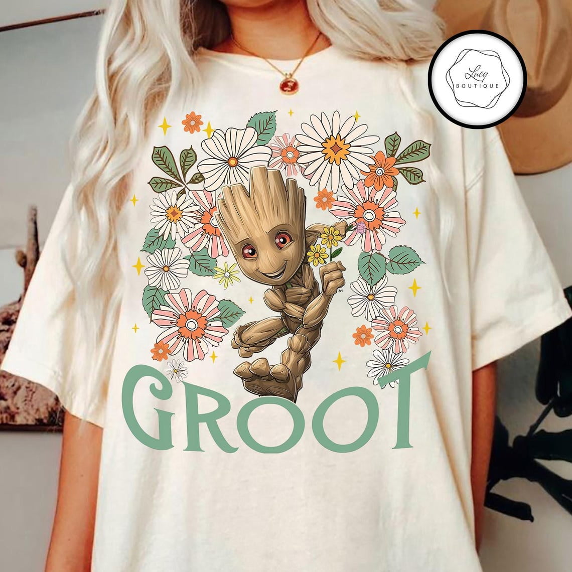 Marvel Guardians Of The Galaxy Groot Floral T-shirt, Epcot Flower and ...